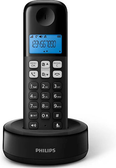 Philips D161 Ασύρματο Τηλέφωνο με Ελληνικό Μενού Μαύρο | Skroutz.gr