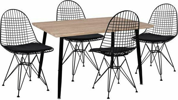 Τραπεζαρία 5τμχ Sonoma / Μαύρο 120x70cm FB911026.02 - Skroutz.gr