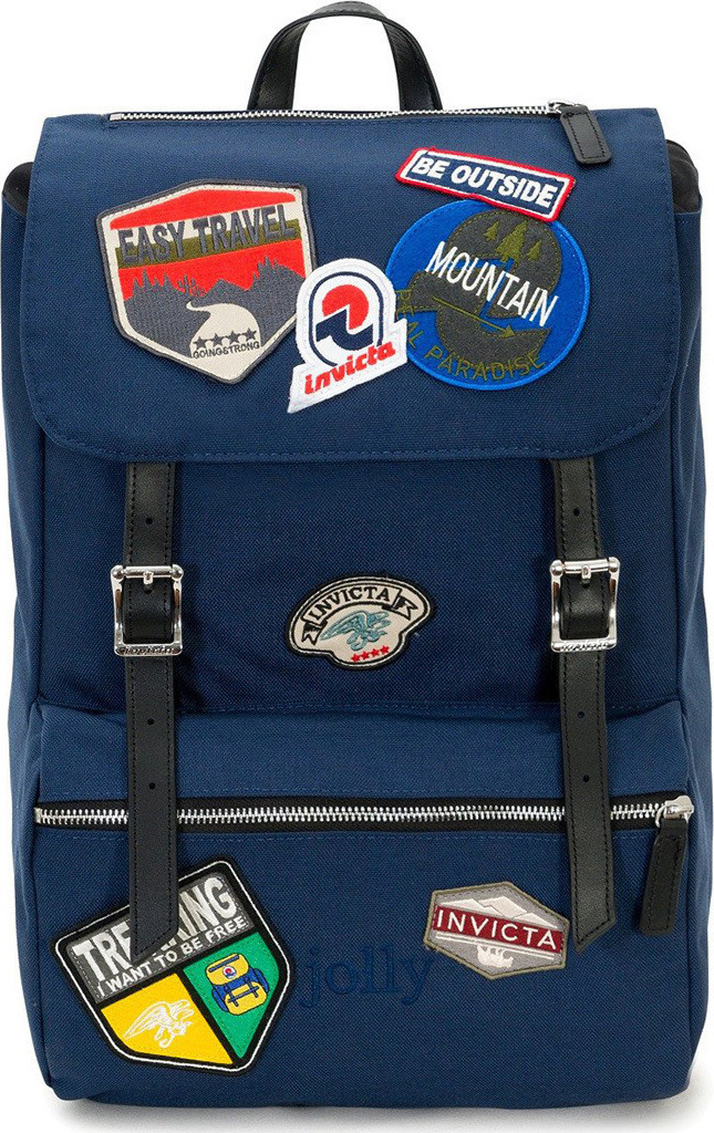 Invicta Jolly Heritage Patch Υφασμάτινο Σακίδιο Πλάτης Navy Μπλε ...