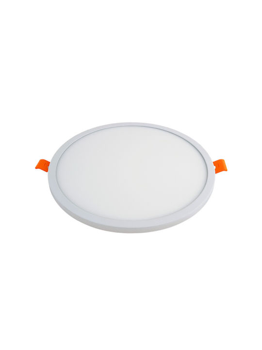 Lucas Στρογγυλό Χωνευτό LED Panel Ισχύος 24W με Φυσικό Λευκό Φως 22 ...