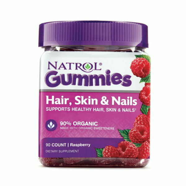 Natrol Hair Skin & Nails 90 gume de mestecat Zmeură | Skroutz Romania