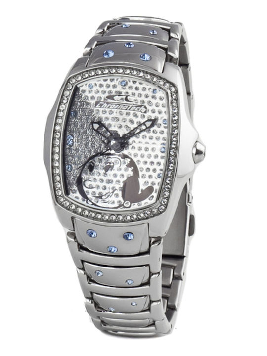 Chronotech Γυναικείο Ρολόι 33mm Μπαταρίας με Ασημί Μεταλλικό Μπρασελέ ...