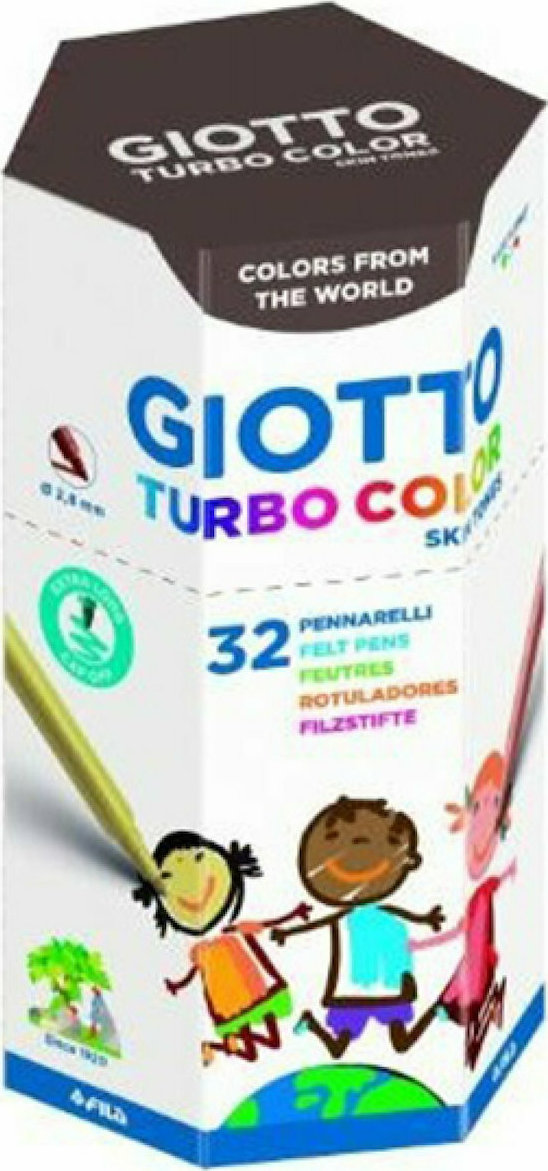 Giotto Turbo Color Μαρκαδόροι Ζωγραφικής Λεπτοί σε 32 Χρώματα 000526500 ...