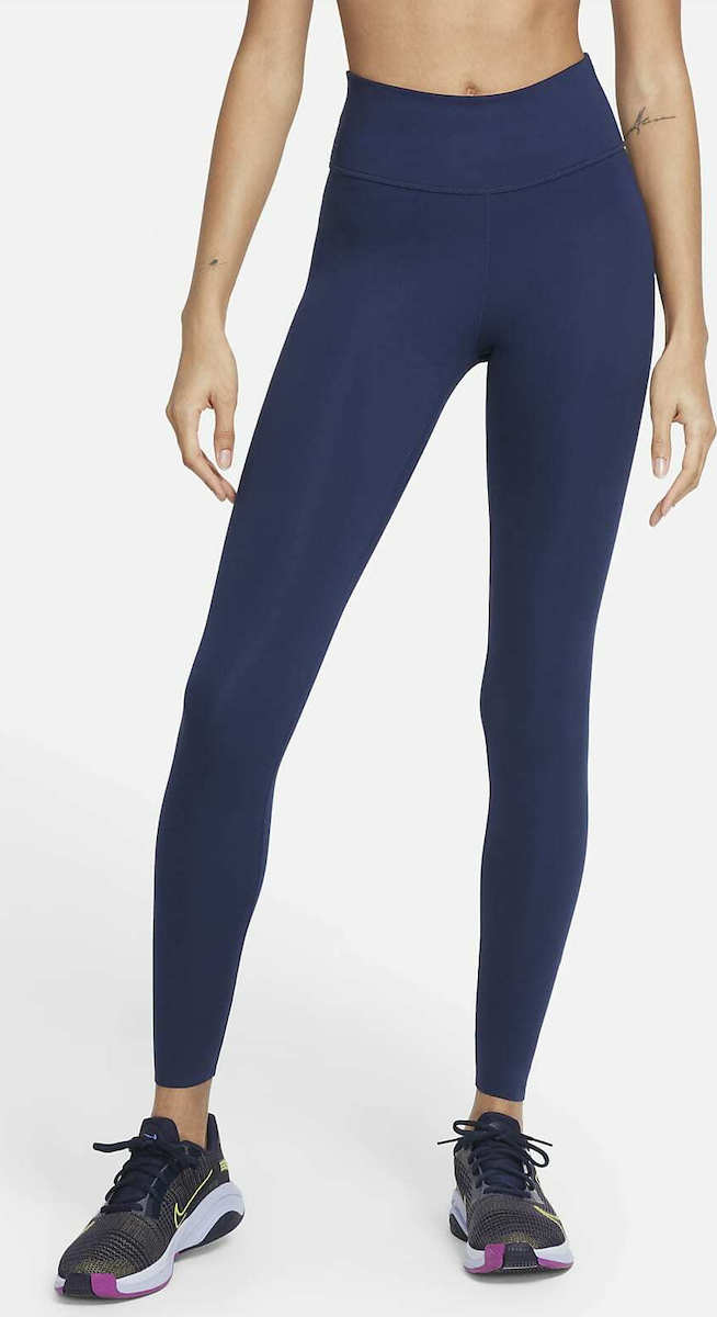 Nike Dri-Fit One Luxe Yoga Γυναικείο Μακρύ Κολάν Ψηλόμεσο Navy Μπλε ...
