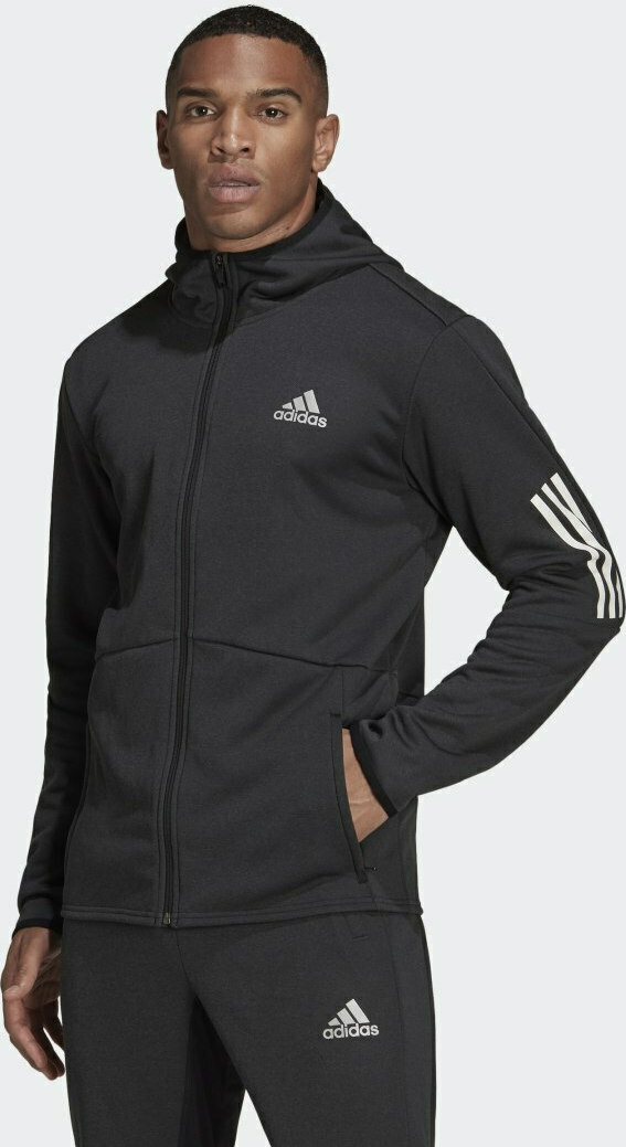 Adidas Ανδρική Φούτερ Ζακέτα με Κουκούλα και Τσέπες Μαύρη HC3060 ...