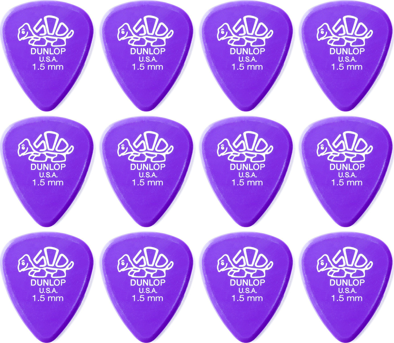 Dunlop Plektren Gitarre Delrin 500 Pick 41-150 Dicke 1.5mm Set 12Stück ...