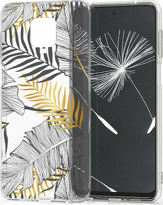 KWmobile Palm Leaves Back Cover Σιλικόνης Gold / Grey / Transparent ...