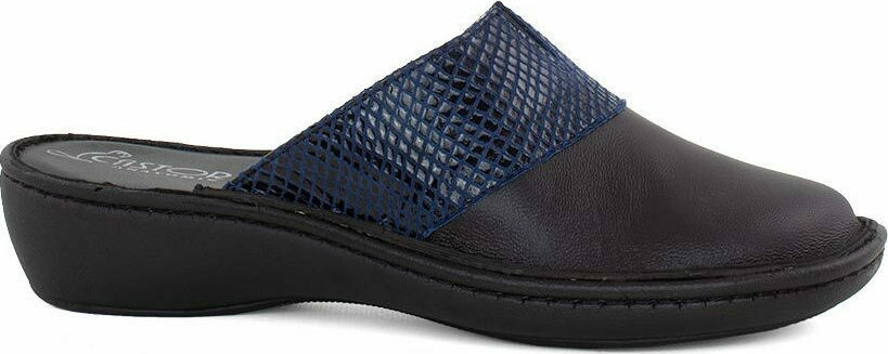 Castor Anatomic 3210 Ανατομικές Δερμάτινες Γυναικείες Παντόφλες σε Μπλε ...