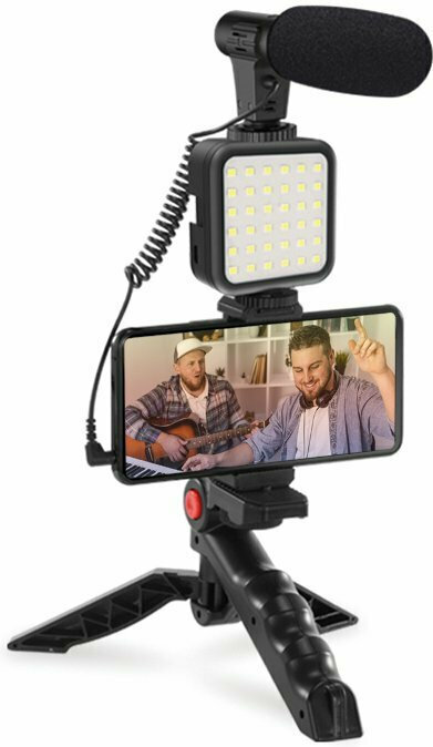 Platinet Kit Vlog 4 In 1 Set Τρίποδο Κινητού Μαύρο | Skroutz.gr