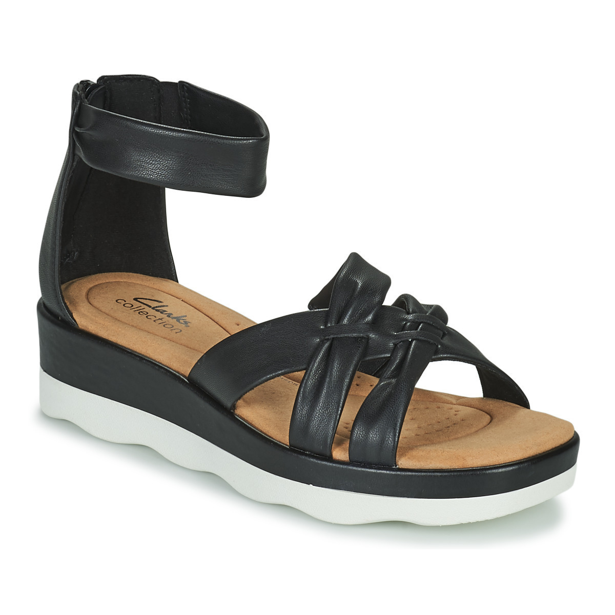 Clarks Clara Rae Καλοκαιρινές Γυναικείες Πλατφόρμες Μαύρες 26164723 ...