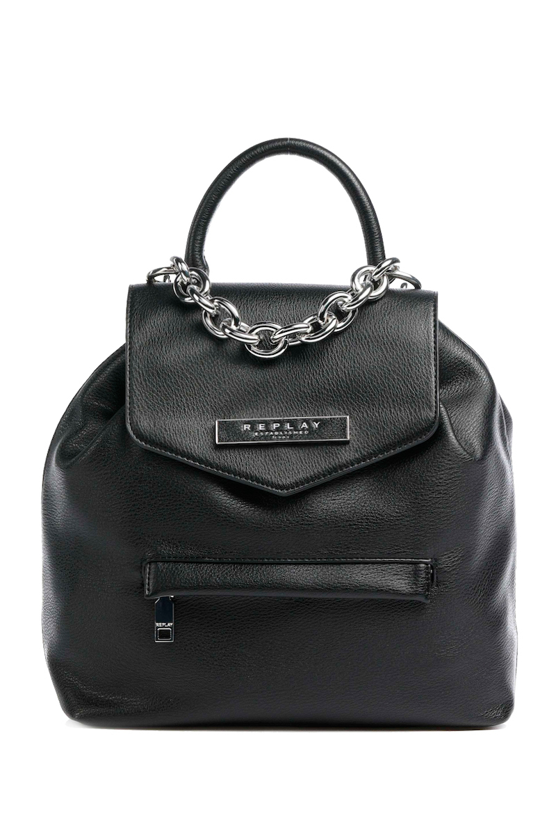 Replay Established 1981 26c Γυναικεία Τσάντα Πλάτης Μαύρη FW3251.000 ...