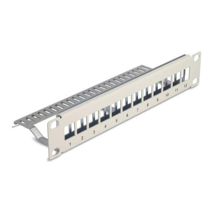 DeLock Patch Panel Keystone για Rack 1U 10" 12 Θυρών με ανακούφιση ...