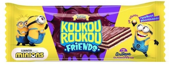 Koukou Roukou Friends Minions Γκοφρέτα Γάλακτος 25gr | Skroutz.gr