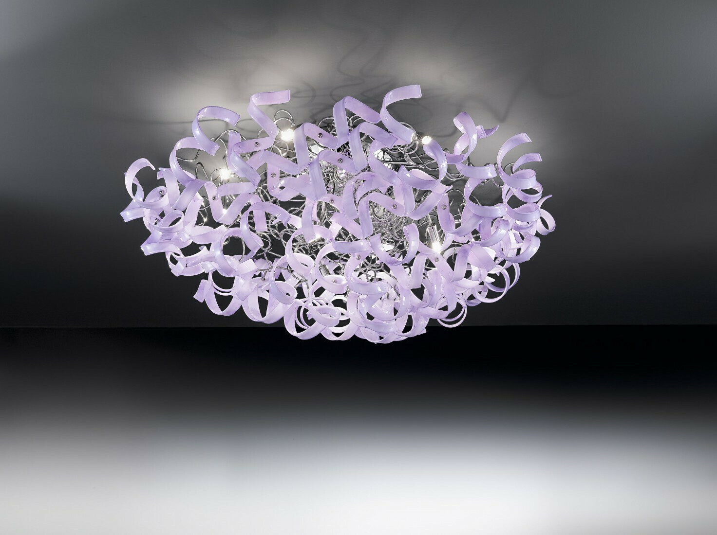 Metal Lux Astro Μοντέρνα Γυάλινη Πλαφονιέρα Οροφής με Ντουί G9 σε Μωβ ...