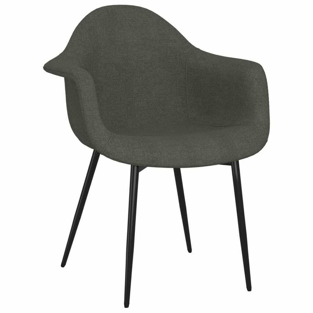 Πολυθρόνα Τραπεζαρίας με Υφασμάτινη Επένδυση Σκούρο Γκρι 65x60x85εκ ...