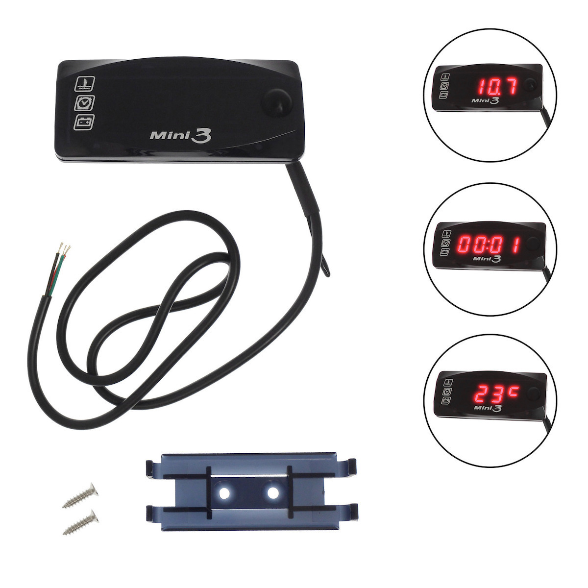 Ψηφιακό Βολτόμετρο / Θερμόμετρο / Ρολόι Αυτοκινήτου Αδιάβροχο EE7230 ...