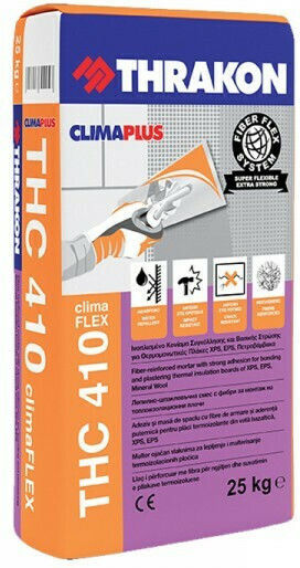 Thrakon THC 410 Κόλλα Θερμομονωτικών Πλακών Λευκή 25kg | Skroutz.gr
