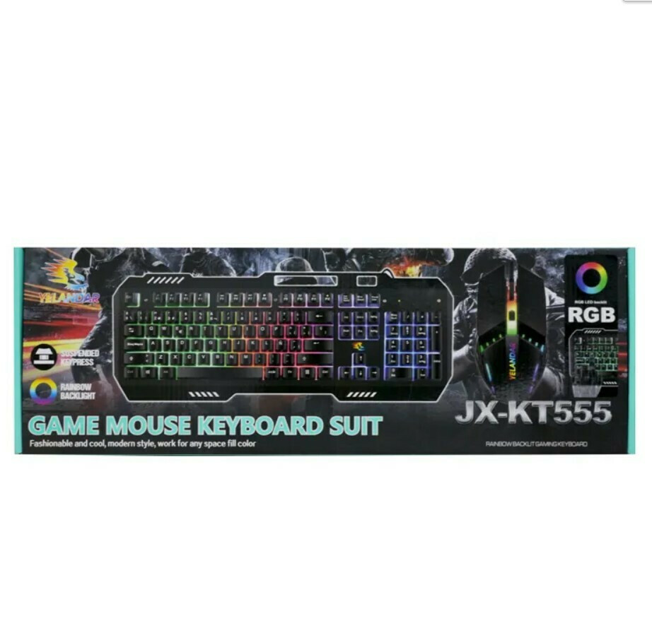 Yelandar Gaming Πληκτρολόγιο με διακόπτες και RGB φωτισμό (Αγγλικό US ...