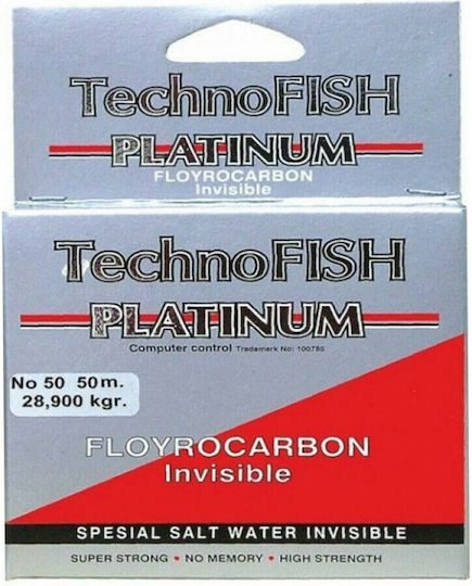 Technofish Platinum Πετονιά Ψαρέματος Fluorocarbon Διάφανη 50m / 0.20mm ...