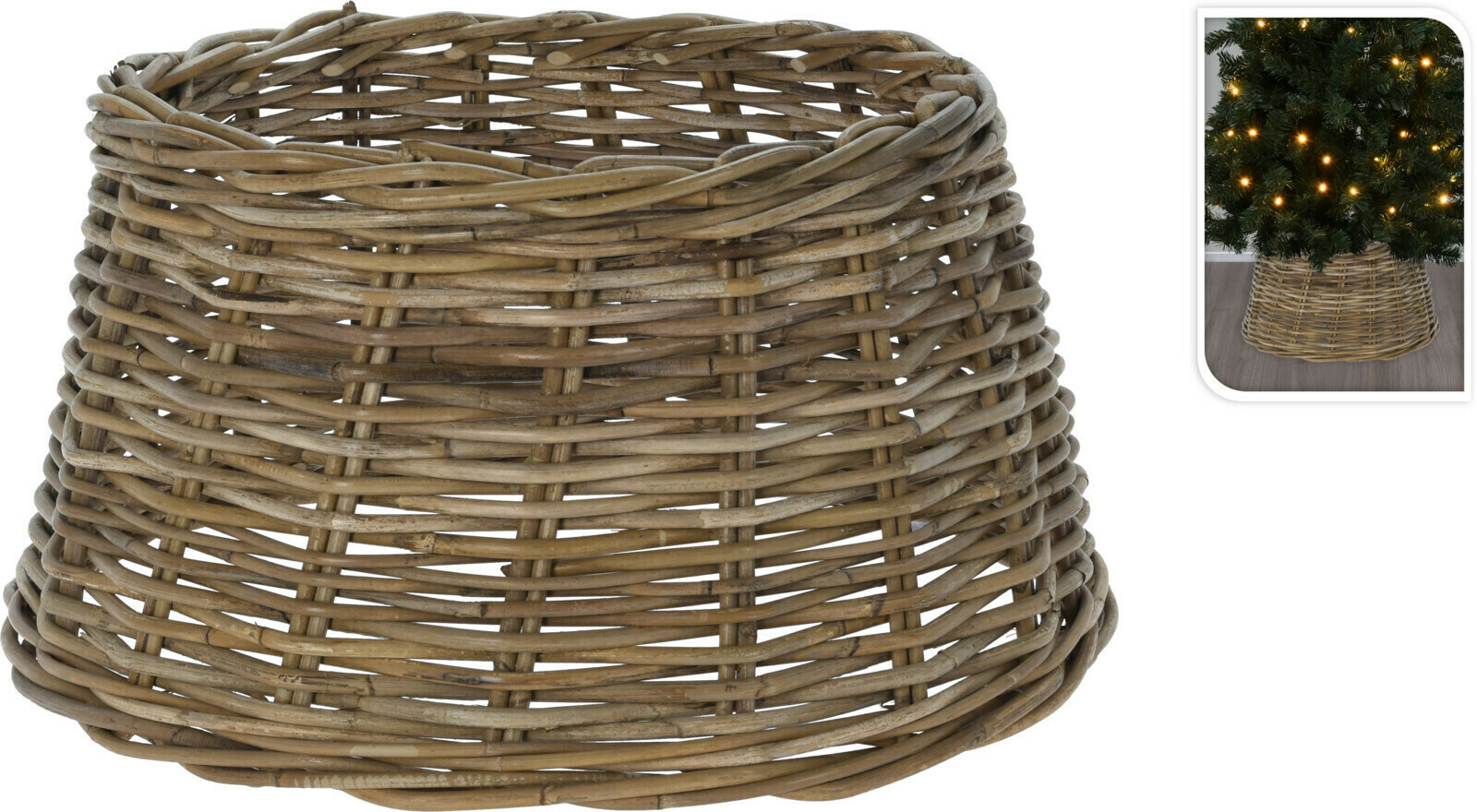 JK Home Decoration Ποδιά Χριστουγεννιάτικου Δέντρου Καφέ Ψάθινη ...