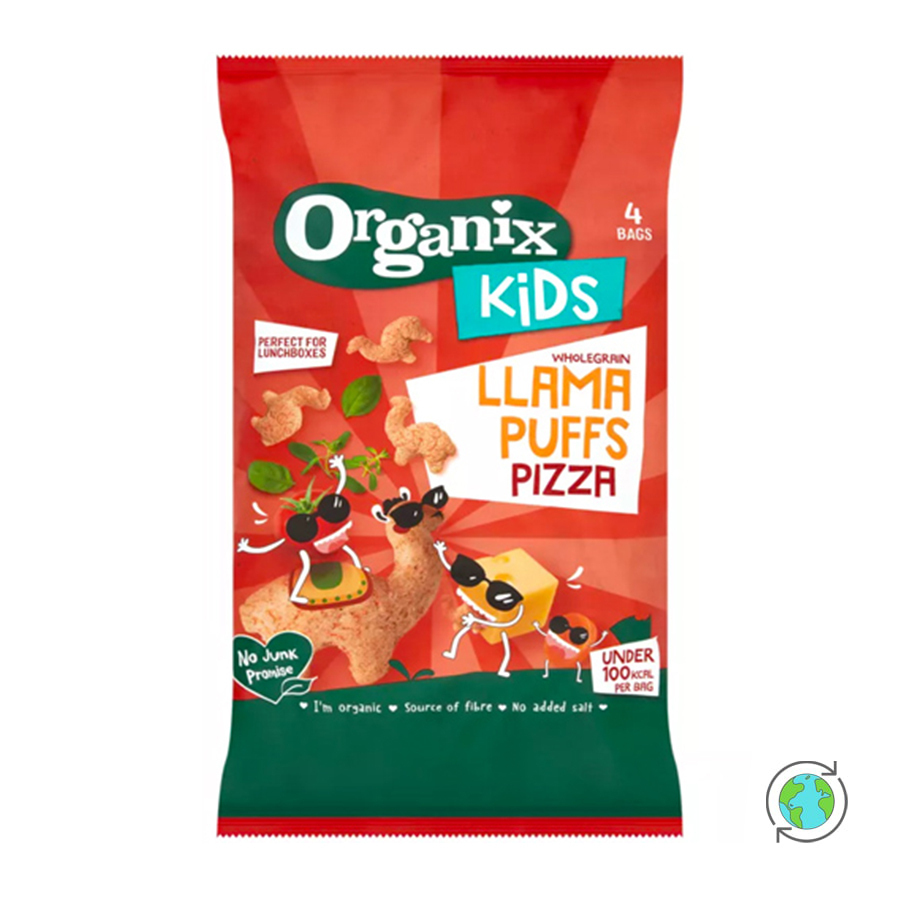 Organix Γαριδάκια Llama Puffs με Γεύση Πίτσα Χωρίς Ζάχαρη 12gr για 36 ...