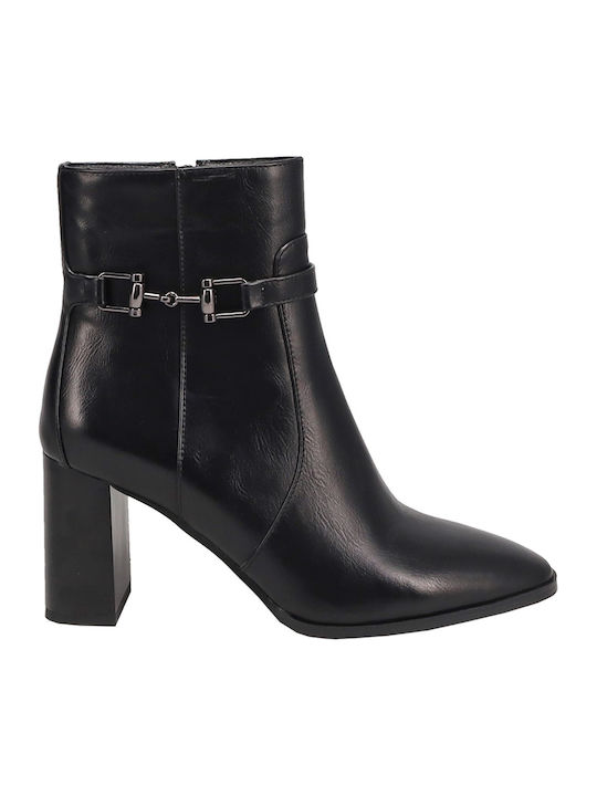 Migato Γυναικεία Μποτάκια Αστραγάλου με Ψηλό Τακούνι Μαύρα CR4744-14 ...