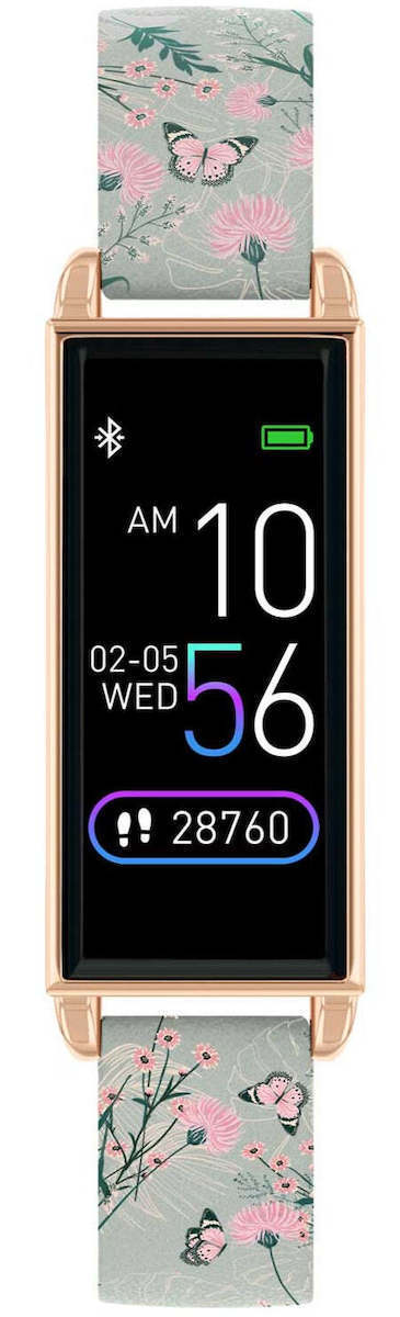 Series 02 Stainless Steel Smartwatch (Grey Floral Butterfly) | Skroutz.gr