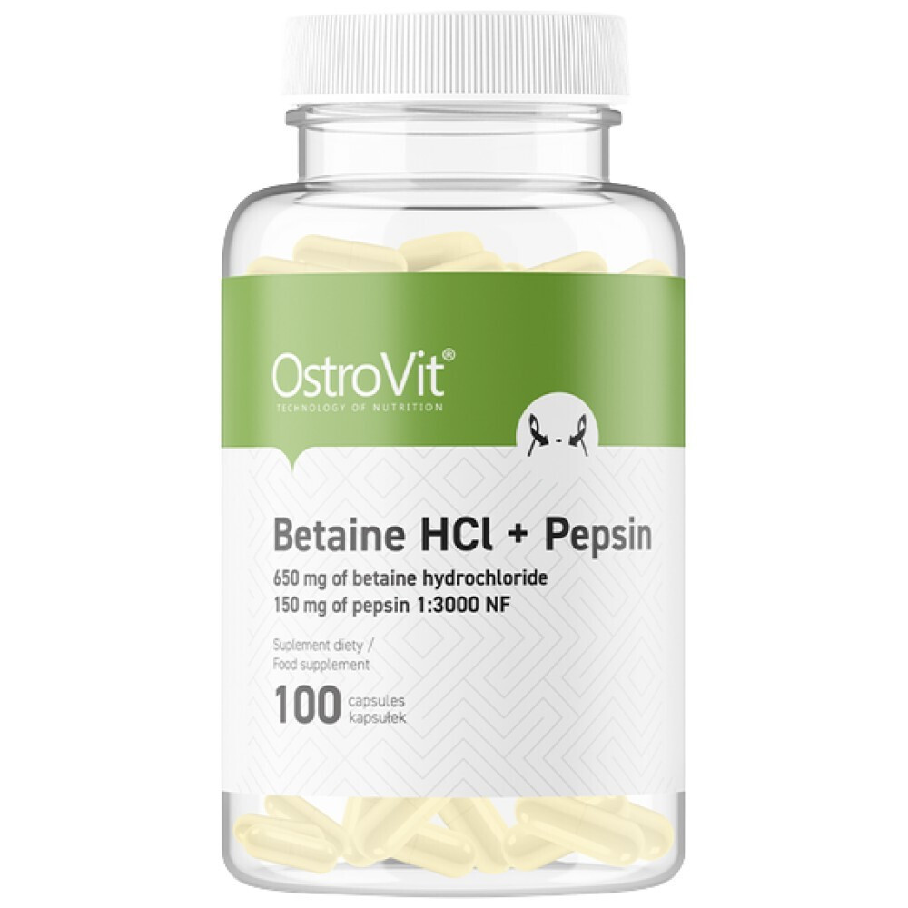 OstroVit Betaine HCl + Pepsin Ειδικό Συμπλήρωμα Διατροφής 100 κάψουλες ...