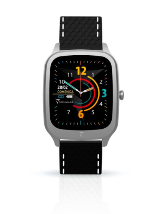 Techmade Vision Smartwatch με Παλμογράφο (Black/Silver Swhite) | Skroutz.gr