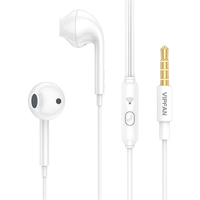 Vipfan M15 Earbuds Handsfree με Βύσμα 3.5mm Λευκό | Skroutz.gr