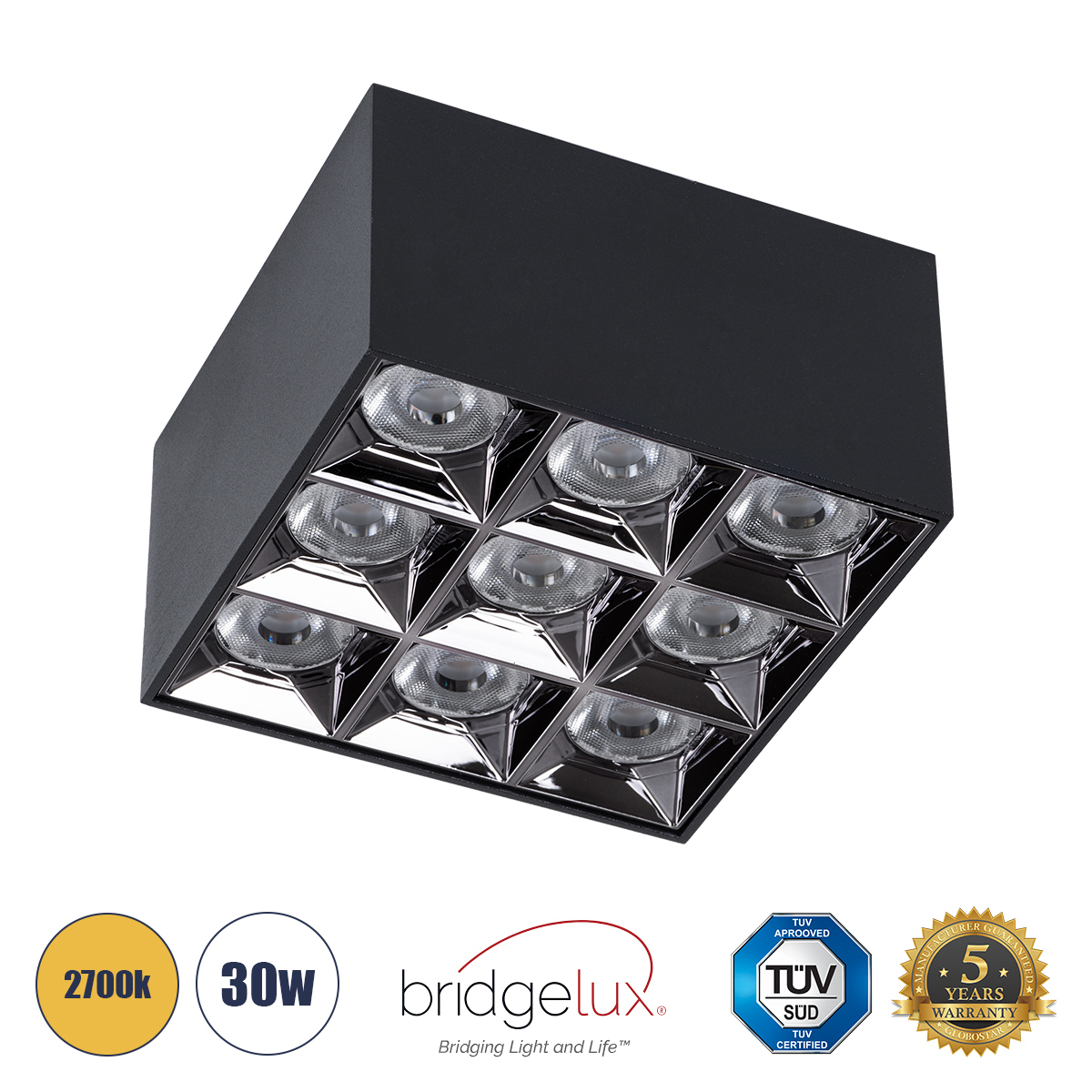 GloboStar Luminar Superior Σποτ με 9 Φώτα, Ενσωματωμένο LED και Θερμό ...