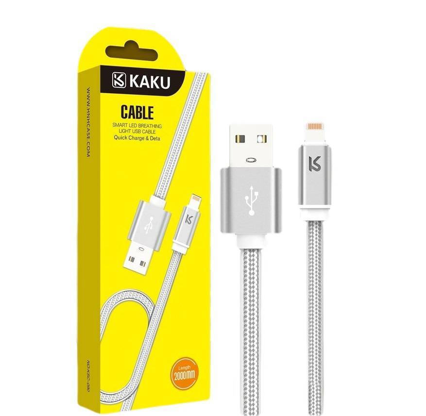 Kakusiga KSC-090 USB-A to Lightning Cable Ασημί 2m | Skroutz.gr