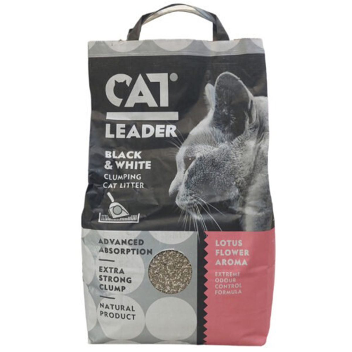 Cat Leader Black & White Άμμος Γάτας Μπετονίτης με Άρωμα Λουλουδιών 5kg ...