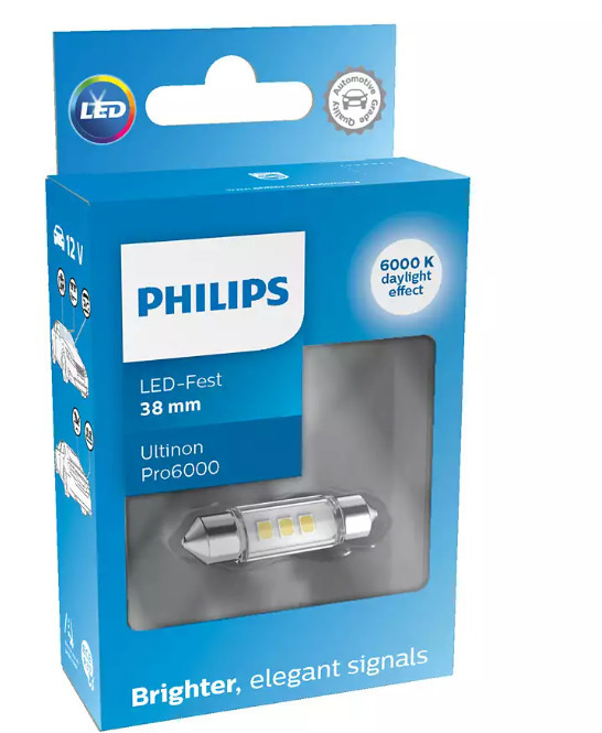 Philips Λάμπα Αυτοκινήτου Ultinon Pro 6000 LED 6000K Ψυχρό Λευκό 12V 1W 1τμχ 11854CU60X1 ...