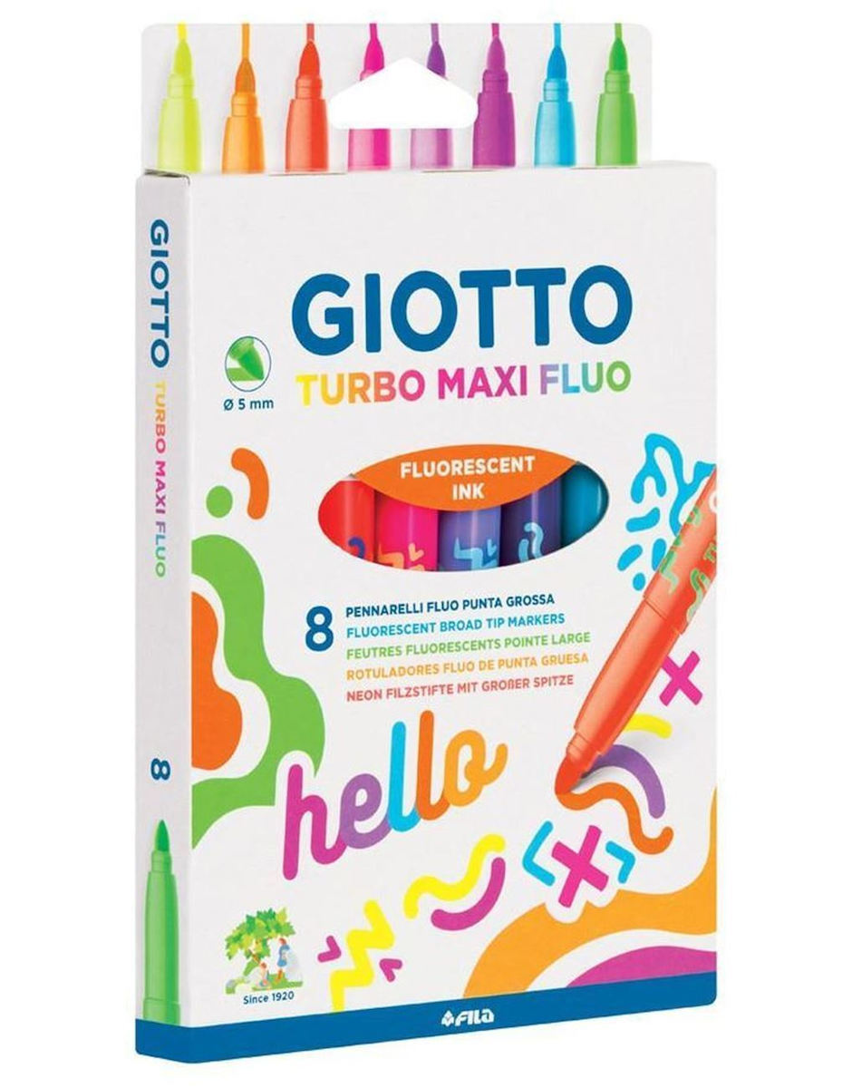 Giotto Turbo Glitter Fluo Neon Μαρκαδόροι Ζωγραφικής Χονδροί Σετ 8τμχ 000453800 | Skroutz.gr