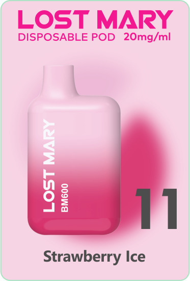 Lost Mary BM600 Ηλεκτρονικό Τσιγάρο μιας Χρήσης 600 Εισπνοών Strawberry Ice 2ml 20mg Strawberry ...
