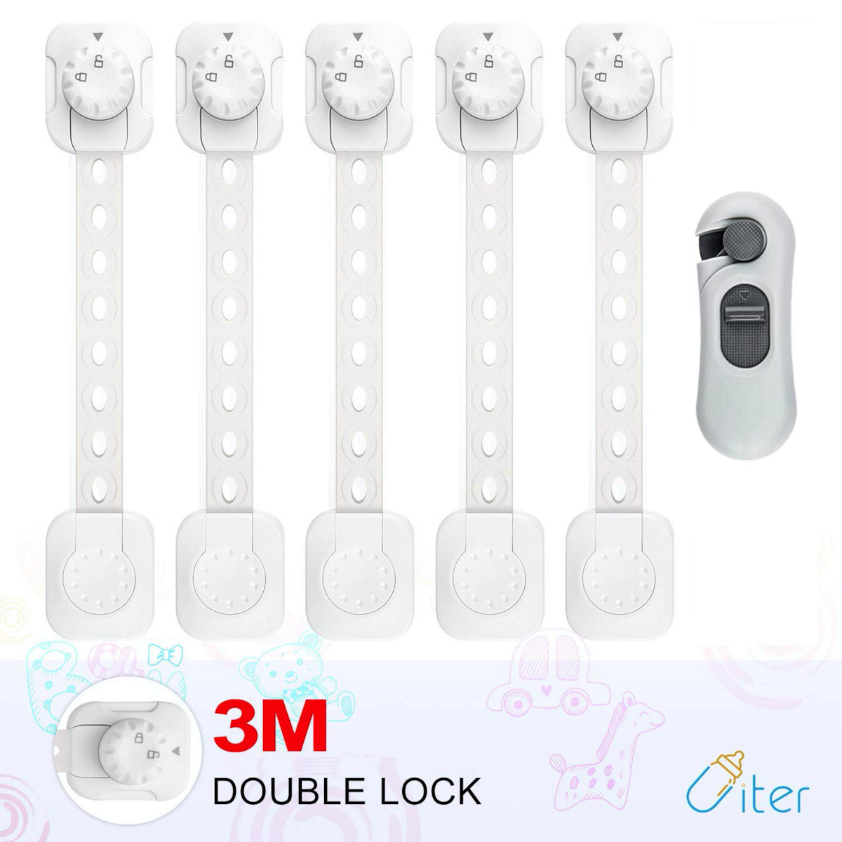 3M Double Lock Προστατευτικά για Ντουλάπια & Συρτάρια με Αυτοκόλλητο ...