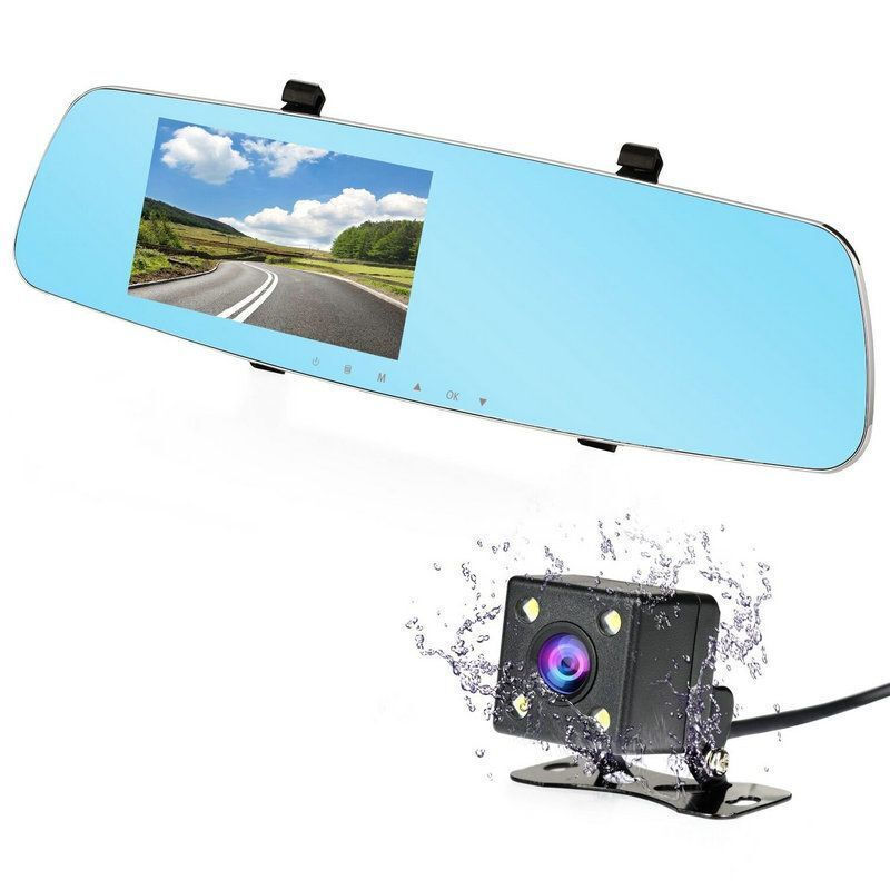 Σετ Καθρέπτης με Κάμερα DVR Αυτοκινήτου 1080P με Οθόνη 4" & Κάμερα ...