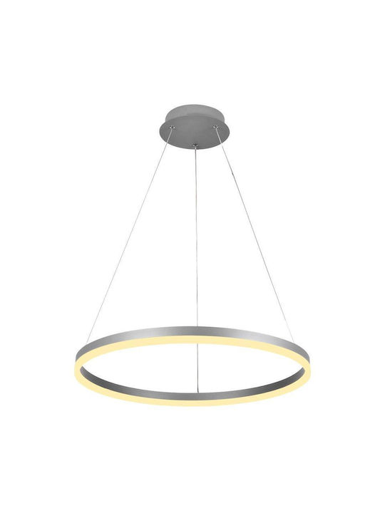 Metanor Μοντέρνο Κρεμαστό Φωτιστικό με Ενσωματωμένο LED σε Ασημί Χρώμα ...