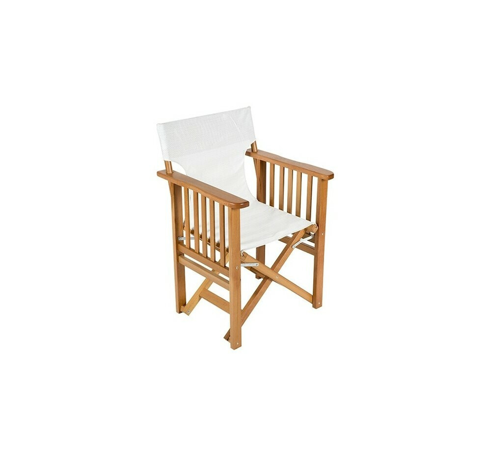 Καρέκλα Σκηνοθέτη Ξύλινη AVG239 1001-41153 Λευκό / Φυσικό 60x56x88εκ ...