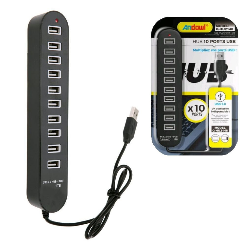 Andowl Q-HU2148 USB 2.0 Hub 10 Θυρών με σύνδεση USB-A | Skroutz.gr