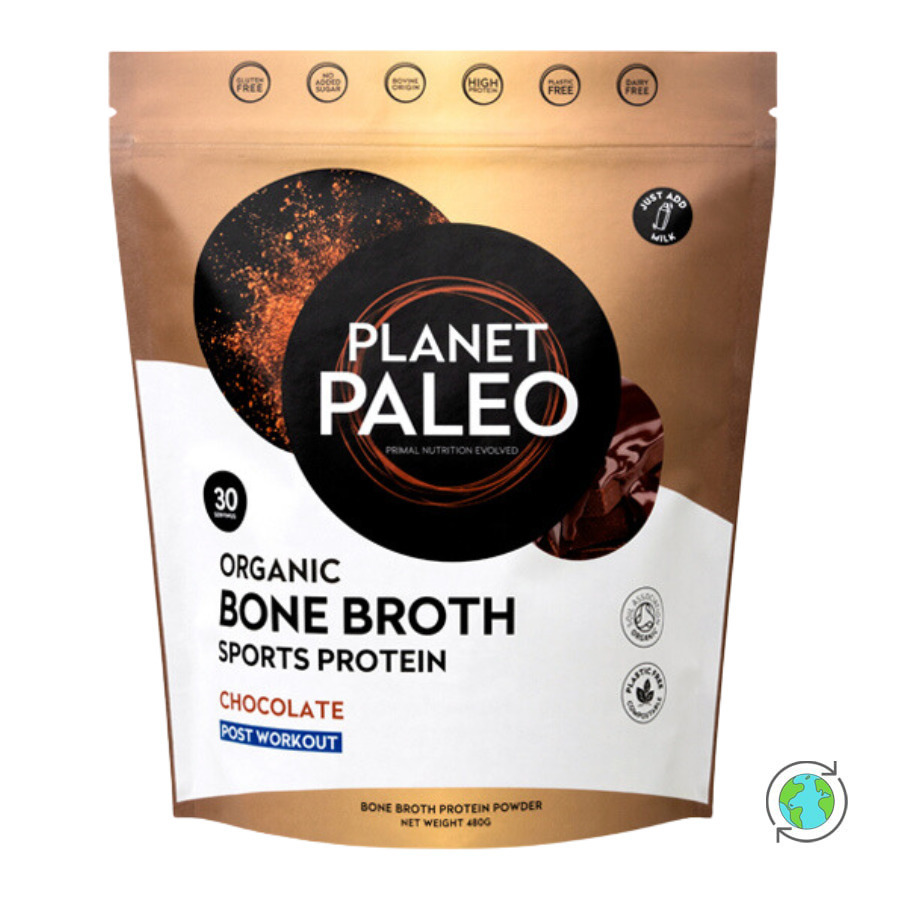 Planet Paleo Organic Bone Broth Sports με Γεύση Σοκολάτα 480gr | Skroutz.gr