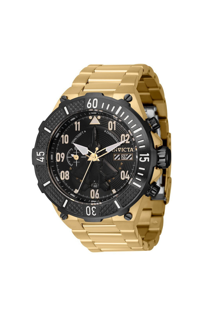 Invicta Aviator Ρολόι Χρονογράφος Μπαταρίας με Μεταλλικό Μπρασελέ σε ...