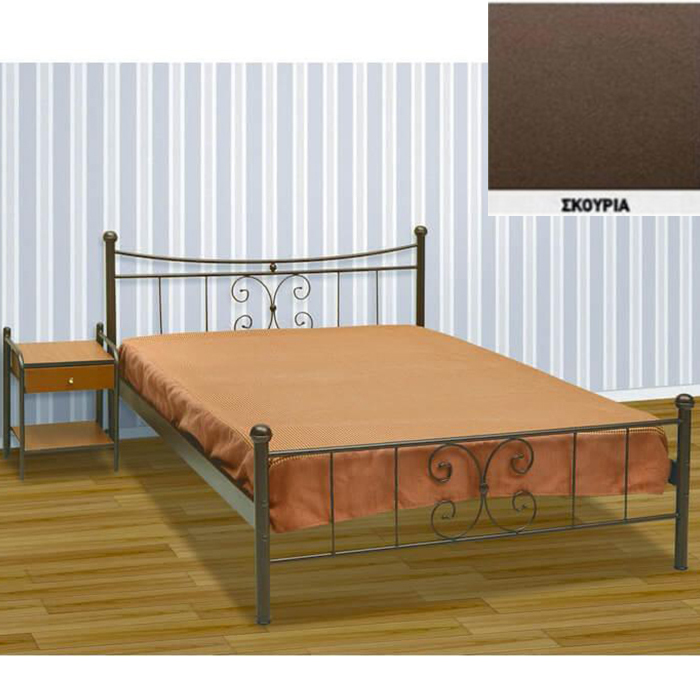 Πεταλούδα Κρεβάτι Μονό Μεταλλικό Σκουριά για Στρώμα 90x190cm | Skroutz.gr