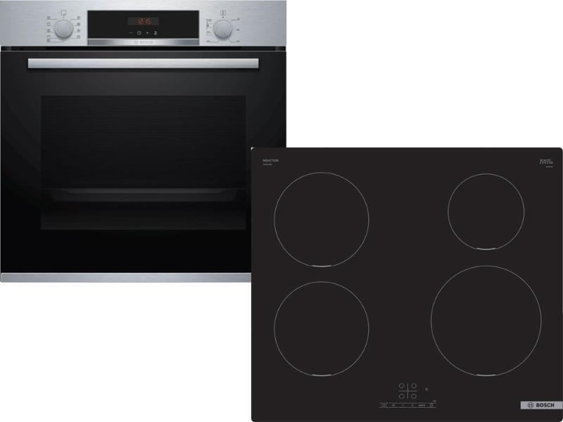 Bosch HBA573BS1 + PUE611BB5E Φούρνος άνω Πάγκου 71lt με Επαγωγικές ...