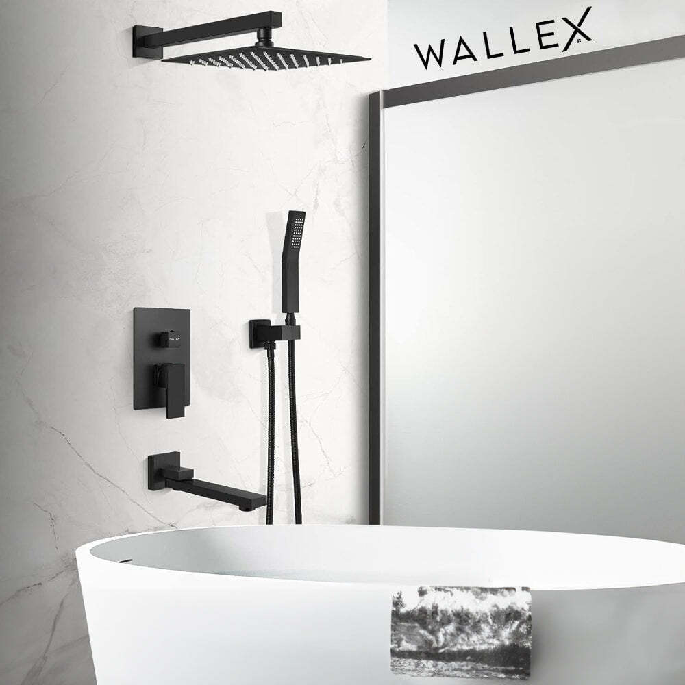 Wallex WL140456BLK για Ντουζιέρα 3 Εξόδων Inox | Skroutz.gr