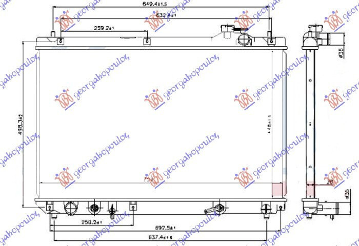 Prasco Ψυγείο Νερού Αυτοκινήτου για Mercedes-Benz 300 Lexus RX ...