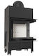 Kratki Wood Fireplace Insert Fan Heater with Right Corner Window Closed ...