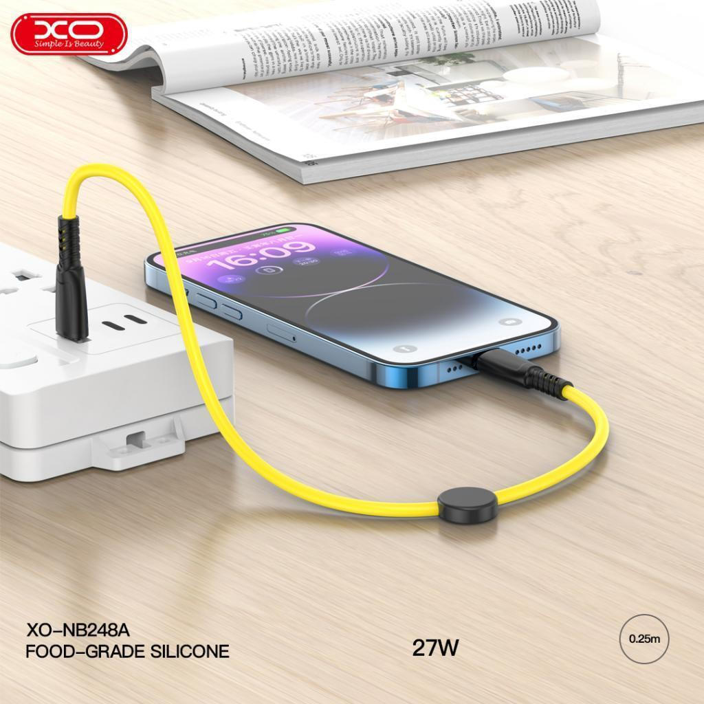 XO NB-Q248B USB 3.0 Cable USB-C male - USB-C 60W Κίτρινο 0.25m | Skroutz.gr