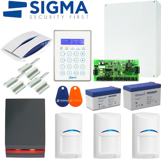 Sigma Security Αυτόνομο Σύστημα Συναγερμού με 3 Ανιχνευτές Κίνησης , 3 Αισθητήρες Πόρτας , 2 ...